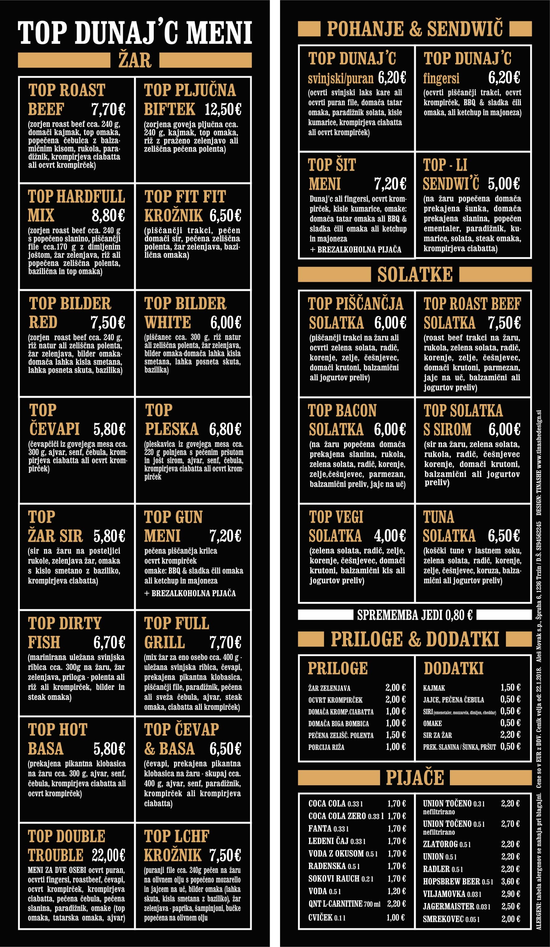 Top meni – Top Dunajc